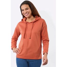 Sweatshirt Casual Looks, Damen, Gr. 44, papaya, 100% Baumwolle, unifarben, Rundhals, Sweatshirts Sweatshirt