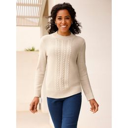 Stehkragenpullover Classic Basics "Stehkragen-Pullover", Damen, Gr. 38, ecru, 100% Polyacryl, unifarben, Pullover Stehkragenpullover