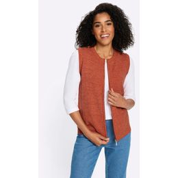 Strickweste Classic Basics, Damen, Gr. 44, rostrot, papaya, meliert, 100% Polyacryl, meliert, Westen Strickweste
