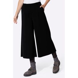 Hosenrock Heine, Damen, Gr. 38, schwarz, 75% Polyester, 20% Viskose, 5% Elasthan, unifarben, wadenlang, R&ouml;cke
