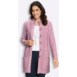 Strickjacke Inspirationen, Damen, Gr. 36, rosa (ros&eacute;), 50% Baumwolle, 50% Polyacryl, unifarben, Strickjacken Strickjacke