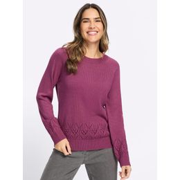 Rundhalspullover Classic Basics "Langarm-Pullover", Damen, Gr. 38, erika, 100% Polyacryl, unifarben, Pullover Rundhalspullover
