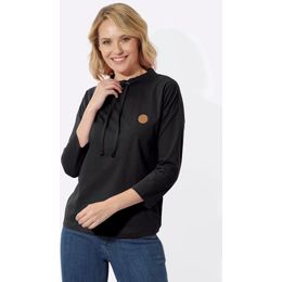 Stehkragenshirt Classic Basics "Stehkragen-Shirt", Damen, Gr. 42, schwarz, 100% Baumwolle, unifarben, Shirts Stehkragenshirt