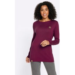 Longpullover Classic Basics "Longpullover", Damen, Gr. 38, malve, 50% Baumwolle, 50% Polyacryl, unifarben, Pullover Longpullover
