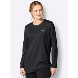 Trainingsshirt Catamaran "Freizeitshirt", Damen, Gr. 40/42, schwarz, 50% Modal, 44% Polyester, 6% Elasthan, unifarben, Rundhals, Shirts