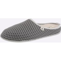 Pantoffel, Herren, Gr. 40, grau (beige), Textil, Schuhe