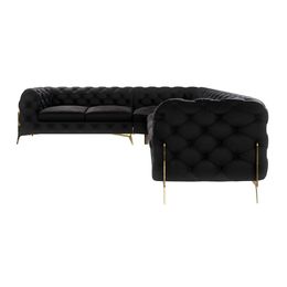 S-STYLE Chesterfield Ecksofa Natalie schwarz Ma&szlig;e (cm): B: 323 H: 75 Sofas > Sofas nach Material > Stoffsofas &raquo; Sofa DE