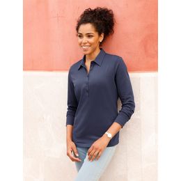 Poloshirt Classic Basics "Poloshirt", Damen, Gr. 44, marine, 100% Baumwolle, unifarben, Shirts