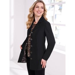 Longblazer Classic Basics "Longblazer", Damen, Gr. 50, schwarz, 100% Polyester, Blazer Longblazer