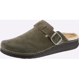 Pantoffel MUBB, Herren, Gr. 40, khaki, Veloursleder, Schuhe