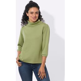 Sweatshirt Inspirationen, Damen, Gr. 38, schilf, 50% Modal, 44% Polyester, 6% Elasthan, unifarben, Sweatshirts Sweatshirt