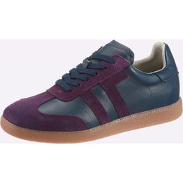 Sneaker Heine, Damen, Gr. 36, marine, lila, Glattleder, Leder, Rindsleder, Veloursleder, Schuhe Sneaker
