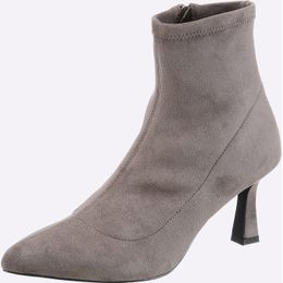 Stiefelette Heine, Damen, Gr. 36, grau, Textil, Schuhe Stiefelette