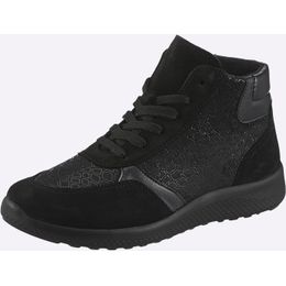 Stiefelette Casual Looks, Damen, Gr. 36, schwarz, Glattleder, Textil, Veloursleder, Schuhe Stiefelette