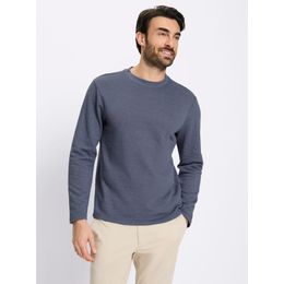 Langarmshirt Catamaran "Langarm-Shirt", Herren, Gr. 48/50, jeansblau, meliert, 60% Baumwolle, 40% Polyester, meliert, Rundhals, Shirts Langarmshirt