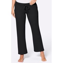 Wellnesshose feel good, Damen, Gr. 40/42, Normalgr&ouml;&szlig;en, schwarz, 62% Baumwolle, 35% Polyester, 3% Elasthan, gemustert, Hosen