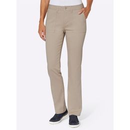 Bequeme Jeans Classic Basics, Damen, Gr. 52, Normalgr&ouml;&szlig;en, beige (sesam), 81% Baumwolle, 17% Polyester, 2% Elasthan, unifarben, lang, Jeans