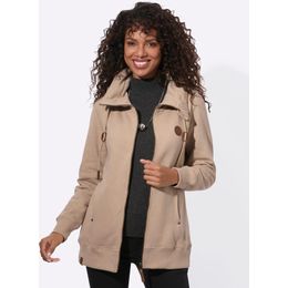 Shirtjacke Casual Looks "Shirtjacke", Damen, Gr. 36, beige, 82% Baumwolle, 18% Polyester, unifarben, Shirts Shirtjacke