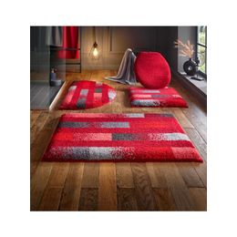 Badematte Grund Gr. 8, rot, grau, WC-Deckelbezug (47cm x 50cm), 1 Stk., Badematten, Badematte