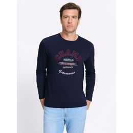 Langarmshirt Catamaran "Langarm-Shirt", Herren, Gr. 48/50, marine, bedruckt, 70% Polyester, 30% Baumwolle, bedruckt, gemustert, unifarben, Rundhals, Shirts Langarmshirt