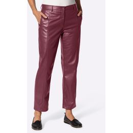 Lederimitathose Inspirationen, Damen, Gr. 40, Normalgr&ouml;&szlig;en, bordeaux, 100% Polyester, unifarben, Hosen