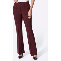 Lederimitathose Heine, Damen, Gr. 38, Normalgr&ouml;&szlig;en, burgund, 94% Polyester, 6% Elasthan, unifarben, Hosen