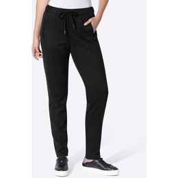 Lederimitathose Heine, Damen, Gr. 36, Normalgr&ouml;&szlig;en, schwarz, 95% Polyester, 5% Elasthan, unifarben, Hosen