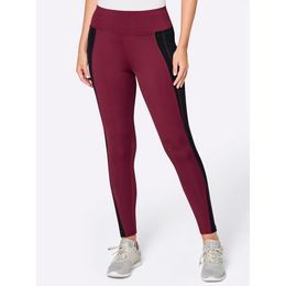 Leggings Catamaran, Damen, Gr. 36/38, Normalgr&ouml;&szlig;en, bordeaux, 78% Polyester, 22% Elasthan, gemustert, mehrfarbig, unifarben, Hosen Leggings