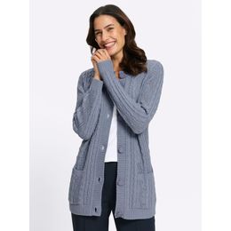 Strickjacke Inspirationen, Damen, Gr. 36, taubenblau, 50% Baumwolle, 50% Polyacryl, unifarben, Strickjacken Strickjacke