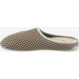 Pantoffel, Herren, Gr. 46, beige (marine), Textil, Schuhe