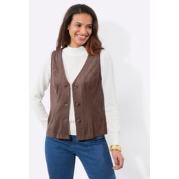 Lederimitatweste Casual Looks, Damen, Gr. 40, schoko, 90% Polyester, 10% Elasthan, unifarben, Westen