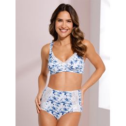 Taillenslip, Damen, Gr. 40, 2 Stk., wei&szlig;, marine, bedruckt, marine, 95% Baumwolle, 5% Elasthan, Unterhosen Taillenslip