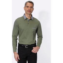 Poloshirt CLASSIC "Langarm-Poloshirt", Herren, Gr. 48/50, khaki, 100% Baumwolle, unifarben, Shirts