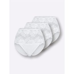 w&auml;schepur Taillenslip W&Auml;SCHEPUR, Damen, Gr. 40, 3 Stk., wei&szlig;, 95% Baumwolle, 5% Elasthan, Unterhosen Taillenslip