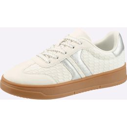 Sneaker Heine, Damen, Gr. 36, wei&szlig;, silberfarben, Synthetik, Schuhe Sneaker
