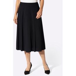Jerseyrock Lady, Damen, Gr. 50, schwarz, 95% Polyester, 5% Elasthan, unifarben, wadenlang, R&ouml;cke