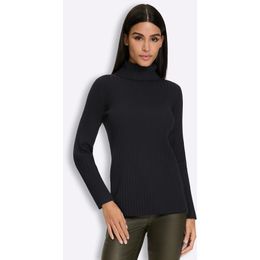 Rollkragenpullover Heine "Rollkragen-Pullover", Damen, Gr. 34, schwarz, 70% Viskose, 30% Polyamid, unifarben, Pullover Rollkragenpullover