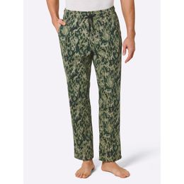 Jogginghose feel good, Herren, Gr. 24/25, Unterbauchgr&ouml;&szlig;en, schwarz, khaki, bedruckt, 100% Baumwolle, gemustert, mehrfarbig, Hosen Jogginghose