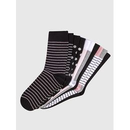w&auml;schepur Socken W&Auml;SCHEPUR, Damen, Gr. 1/35, schwarz, ros&eacute;, 80% Baumwolle, 18% Polyamid, 2% Elasthan, Socken Socken