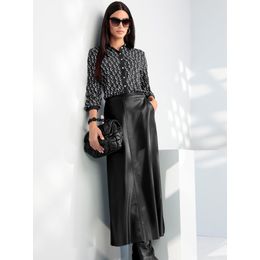 Druckbluse Heine, Damen, Gr. 38, schwarz-wei&szlig; (schwarz, ecru, bedruckt), 100% Polyester, bedruckt, gemustert, mehrfarbig, Blusen Druckbluse