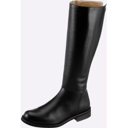 Stiefel Heine, Damen, Gr. 40, schwarz, Glattleder, Leder, Rindsleder, Schuhe Stiefel