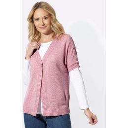 Cardigan Classic Basics, Damen, Gr. 36/38, altrosa, ecru, meliert, 100% Polyacryl, meliert, Strickjacken