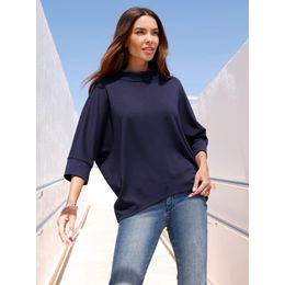 Sweatshirt Heine, Damen, Gr. 48, marine, 50% Modal, 44% Polyester, 6% Elasthan, unifarben, Sweatshirts Sweatshirt