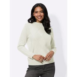 Stehkragenpullover Classic Basics "Stehkragen-Pullover", Damen, Gr. 42, beige (ecru), 100% Polyacryl, unifarben, Pullover Stehkragenpullover
