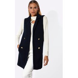 CR&Eacute;ATION L Longweste CREATION L, Damen, Gr. 42, marine, 80% Polyester, 20% Polyamid, unifarben, Westen Longweste