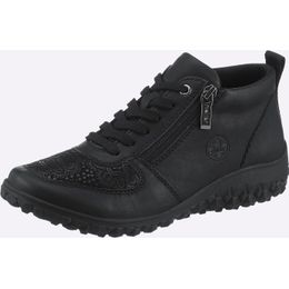 Stiefelette Rieker, Damen, Gr. 37, schwarz, Lederimitat, Schuhe Stiefelette