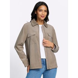 Cordjacke, Damen, Gr. 40, sesam, 90% Polyester, 7% Polyamid, 3% Elasthan, Jacken