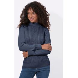 Stehkragenpullover Casual Looks "Pullover", Damen, Gr. 40, rauchblau, 50% Baumwolle, 50% Polyacryl, unifarben, Pullover Stehkragenpullover