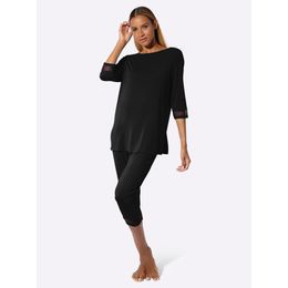 w&auml;schepur Schlafanzug W&Auml;SCHEPUR, Damen, Gr. 36/38, schwarz, 95% Viskose, 5% Elasthan, Homewear-Sets Schlafanzug