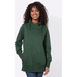 Sweatshirt Casual Looks, Damen, Gr. 36, moos, 100% Baumwolle, unifarben, Sweatshirts Sweatshirt